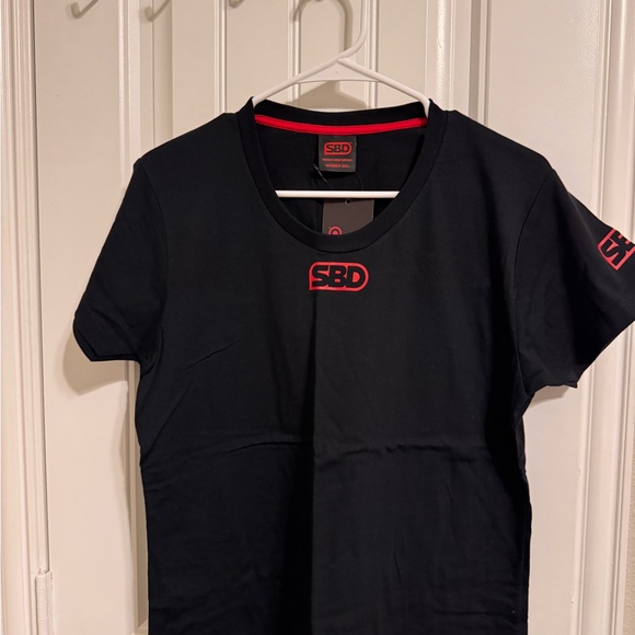 Sbd | Tops | Sbd Black Comp Tshirt With Red Logo | Poshmark